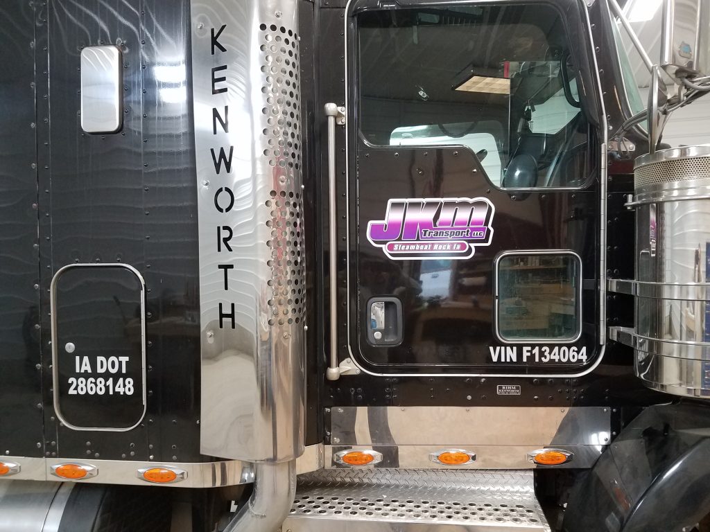 Truck decals with vinyl letters and numbers - Graphics Plus